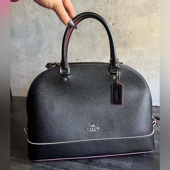 Coach | Bags | Coach Sierra Edgepaint Crossbody Satchel Black And Neon ...